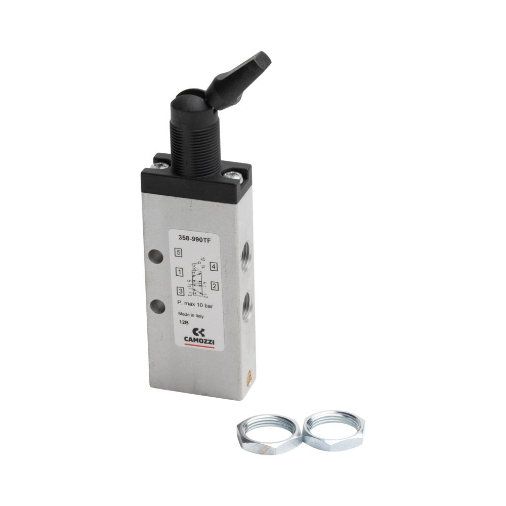 Air Switch Valve, 5-Way 2-Position (5/2), Toggle Lever, Bistable, 1/8 ...