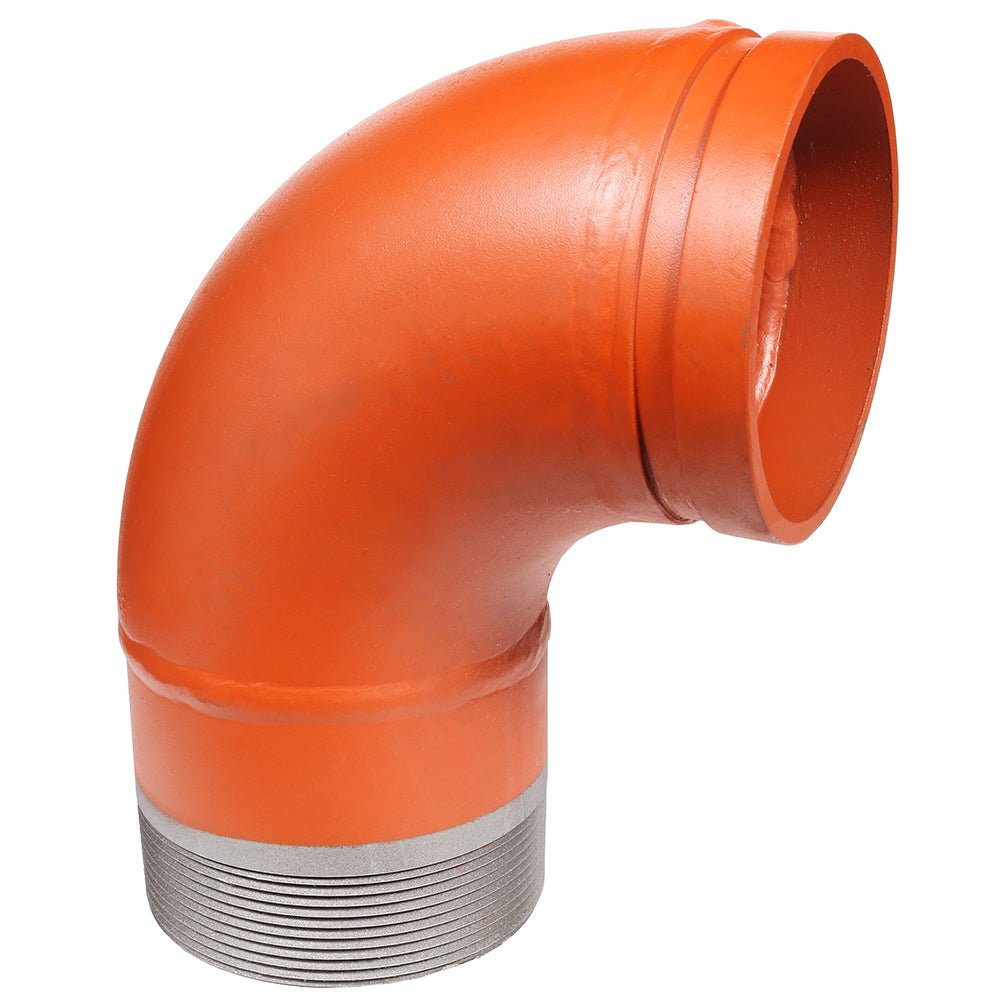 Groove Adapter, 90 Degree Elbow, 3" Groove x Male NPT, Gruvlok FIG 7055 ...