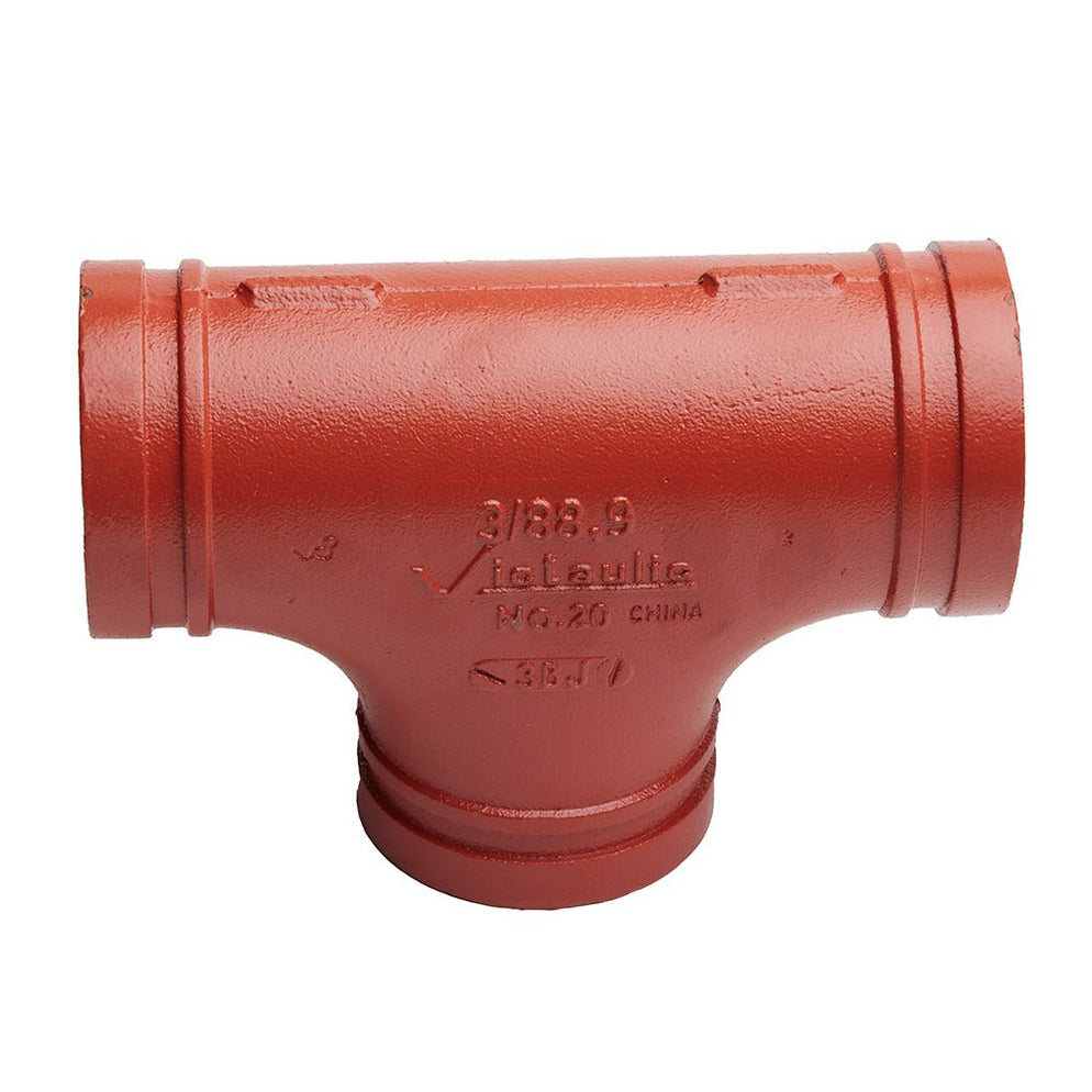 Groove Tee, Victaulic No 20, Ductile Iron, Rust Inhibiting Orange Paint ...