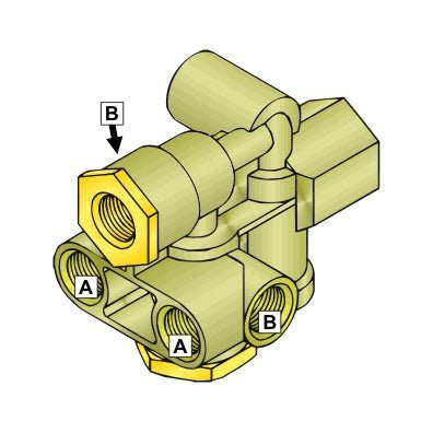 Trailer Spring Brake Control Valve, 3/8" NPT x Reservoir Port 1/2" NPT ...
