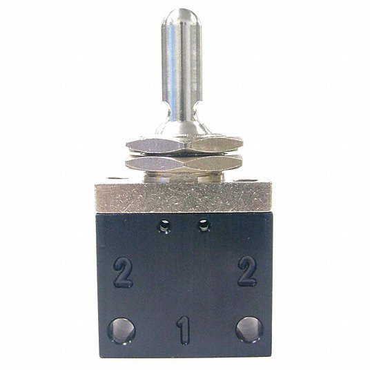 Air Switch, 3-Way 3-Position Valve, Momentary Actuation, 1/8" NPT Ports ...