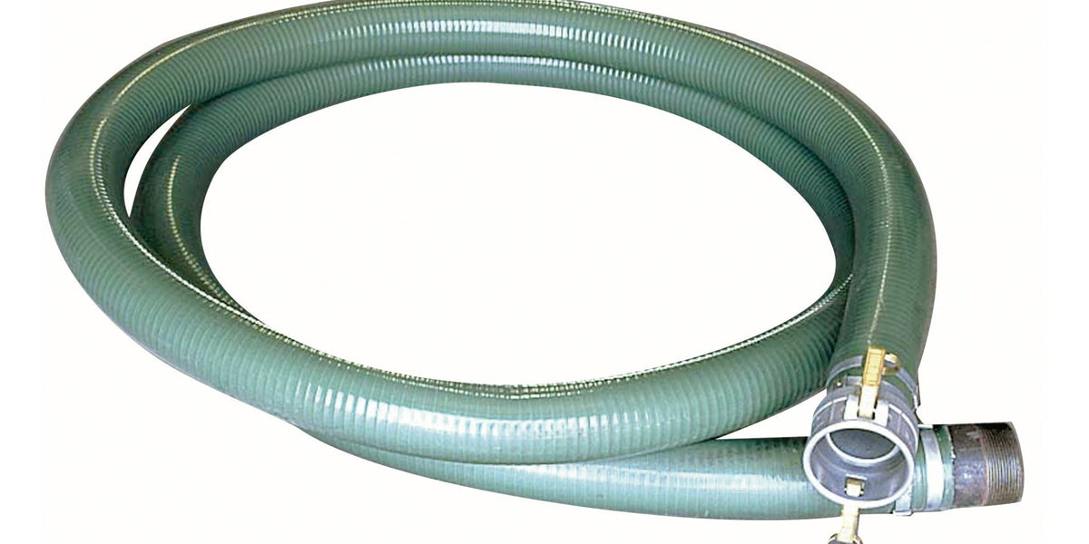 Suction Hose, Green PVC Wire Reinforced, 2-1/2" x 180" OAL, Male ...
