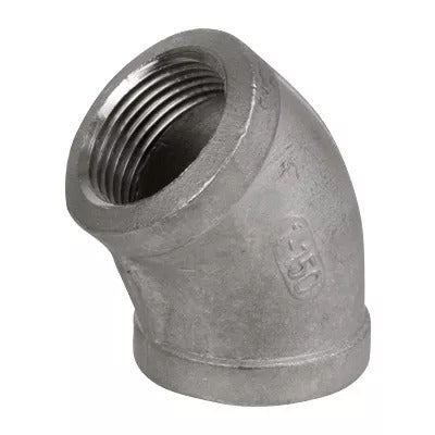 Threaded 45 Degree Elbow, Female NPT, 316 Stainless Steel 150 ...