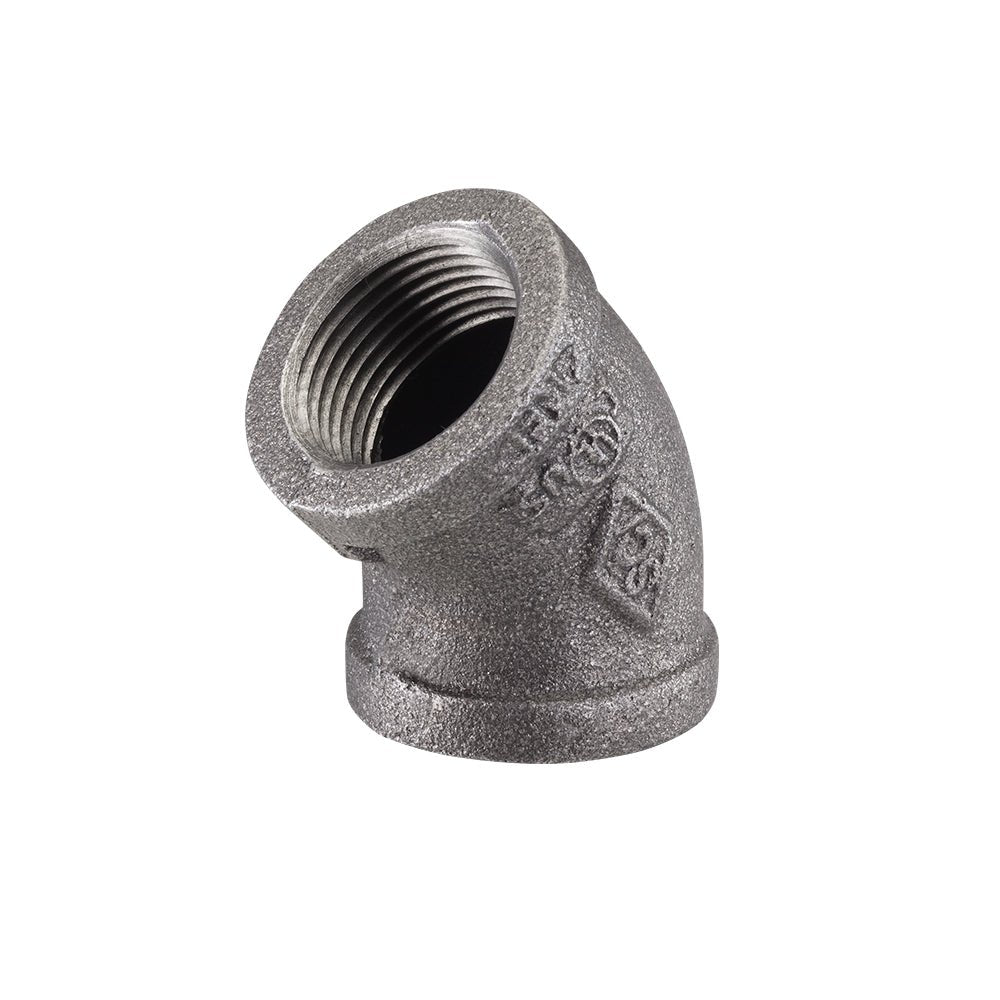 Threaded 45 Degree Elbow, Female NPT, Malleable Iron 150# - UnitedBuilt ...